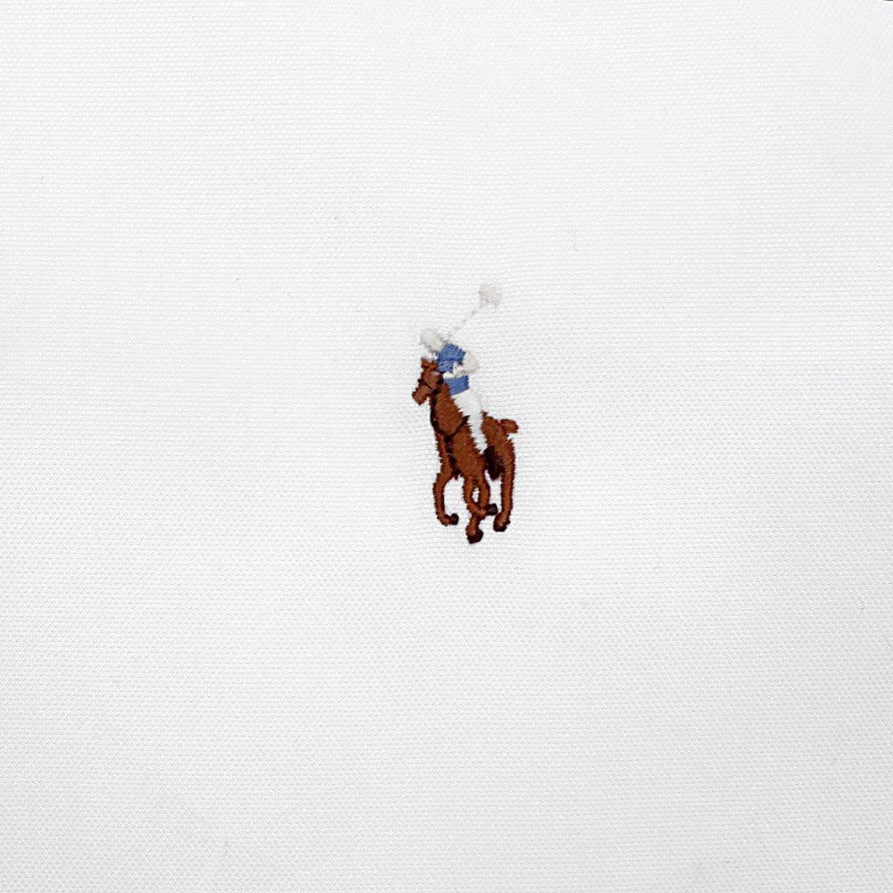 RL White Embroidered logo Oxford Shirt – leftovershub