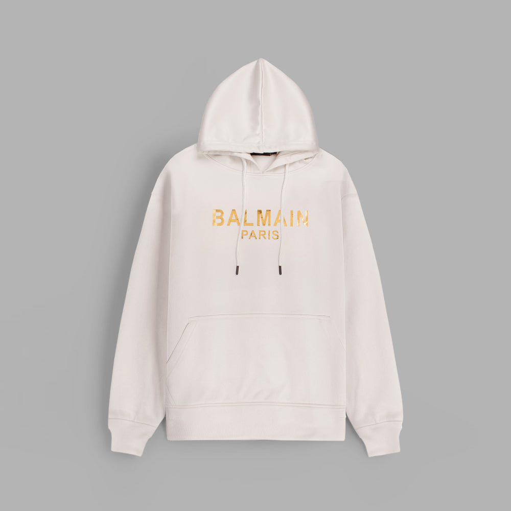 Balmain Basic Off-White Hoodie – leftovershub