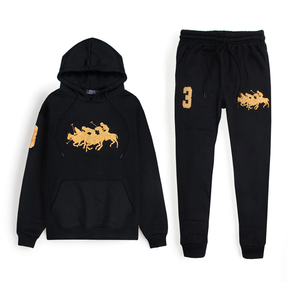 RL Black Triple Pony Premium Winter Tracksuit – leftovershub