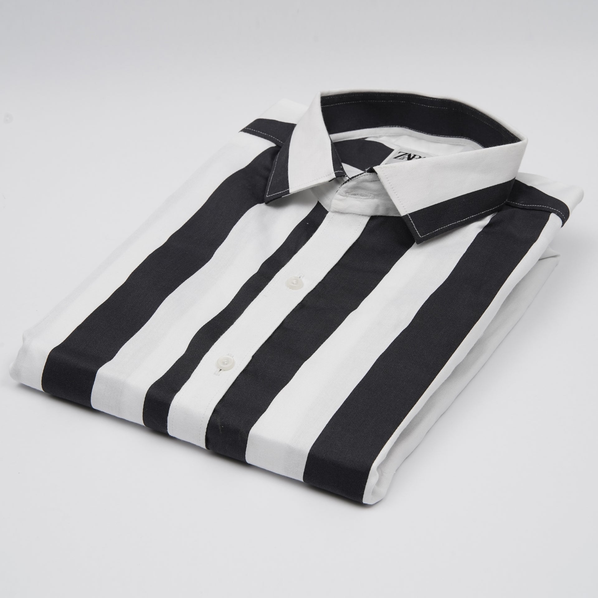 ZR Men White & Black Stripes linen Shirt – leftovershub